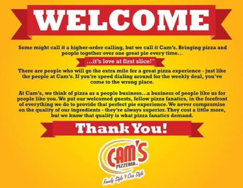 Pizza Camillus NY Style Pizzeria Cams Pizza Wings Subs